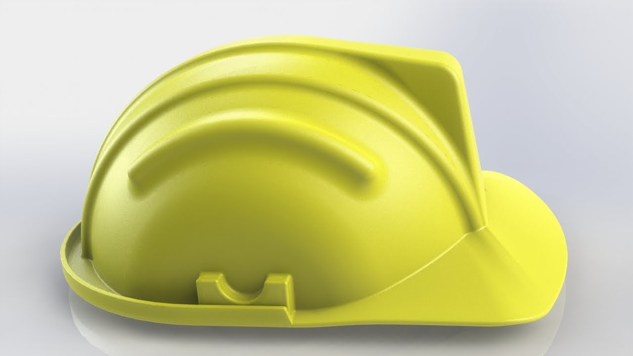 Solidworks: helmet (2) - YouTube