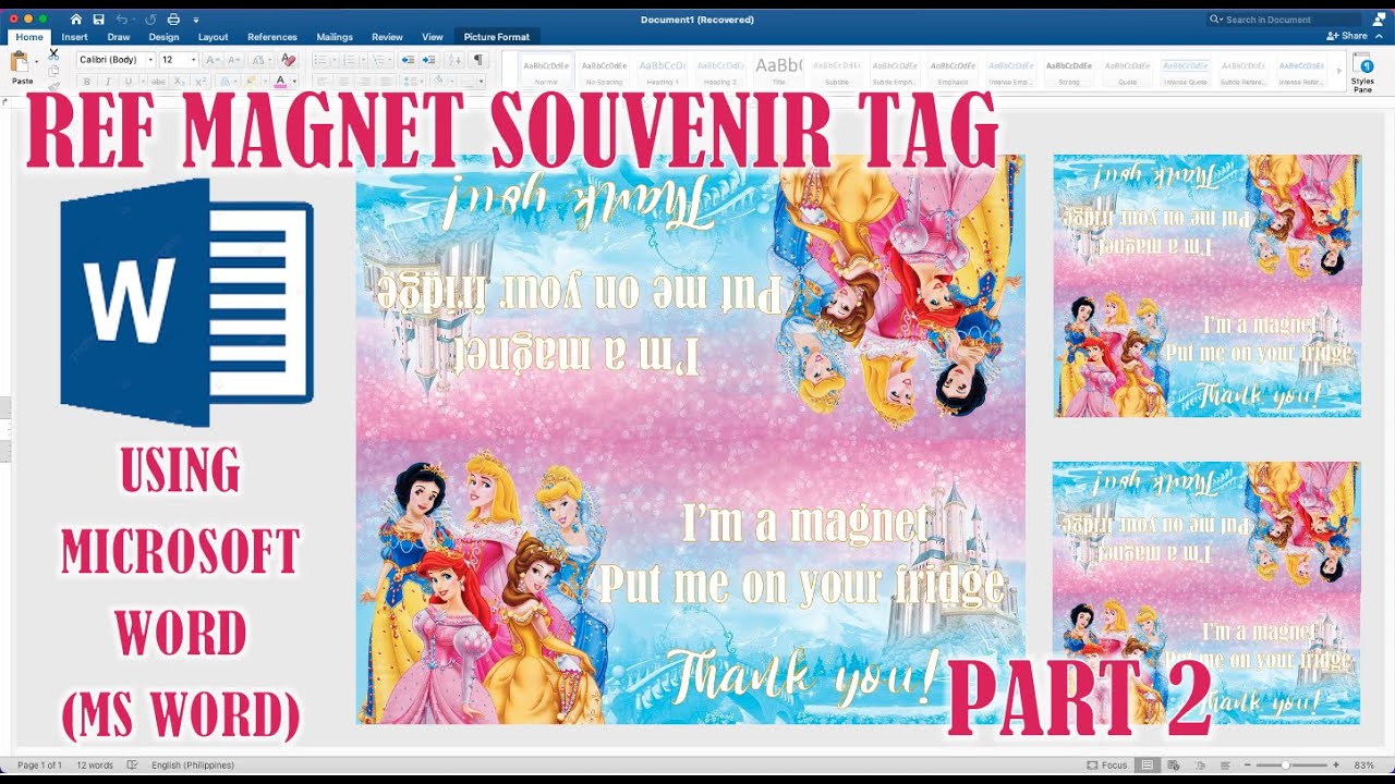 REF MAGNET SOUVENIR TAG USING MICROSOFT WORD (MS WORD) | PART 2 ...