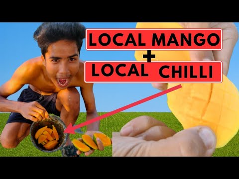 Aam ( mango ) 🥭 + Mirchi ( chilli ) | chilli+Mango 🤤 || Local mango ...