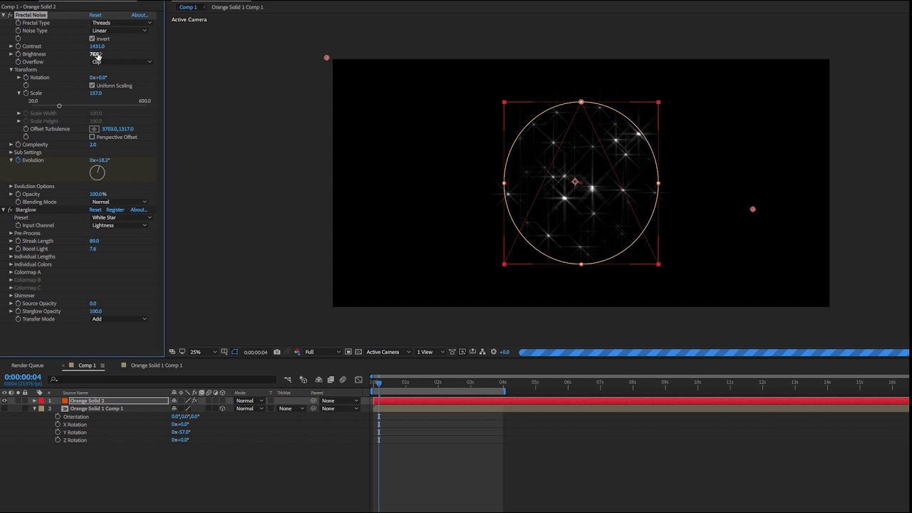 using trapcode starglow in post to make star/streak effect - YouTube