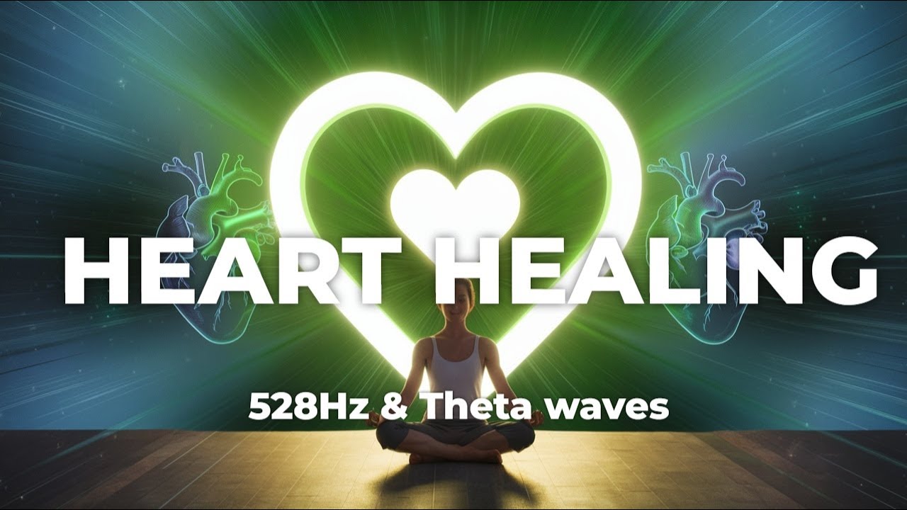 Heart Chakra Binaural Beats | 528 Hz Binaural Heart Relaxation + Theta ...