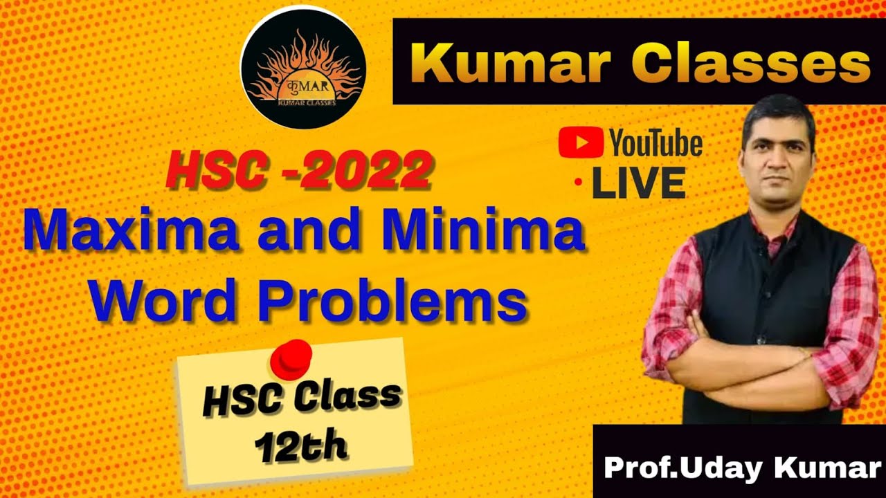 Maxima And Minima Word Problems YouTube Maxima And Minima Word Problems YouTube