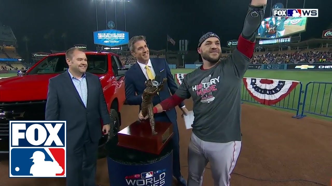 Watch Steve Pearce accept the 2018 World Series MVP award | FOX MLB ...