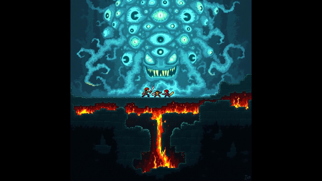Terraria Newbie Fights First Boss In Underworld - Real - YouTube