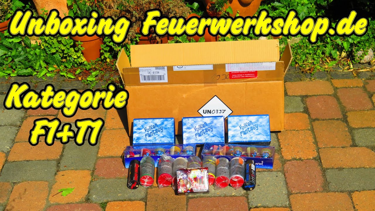 Unboxing Feuerwerkspaket Feuerwerkshop.de - F1+T1 Artikel! *HD* - YouTube
