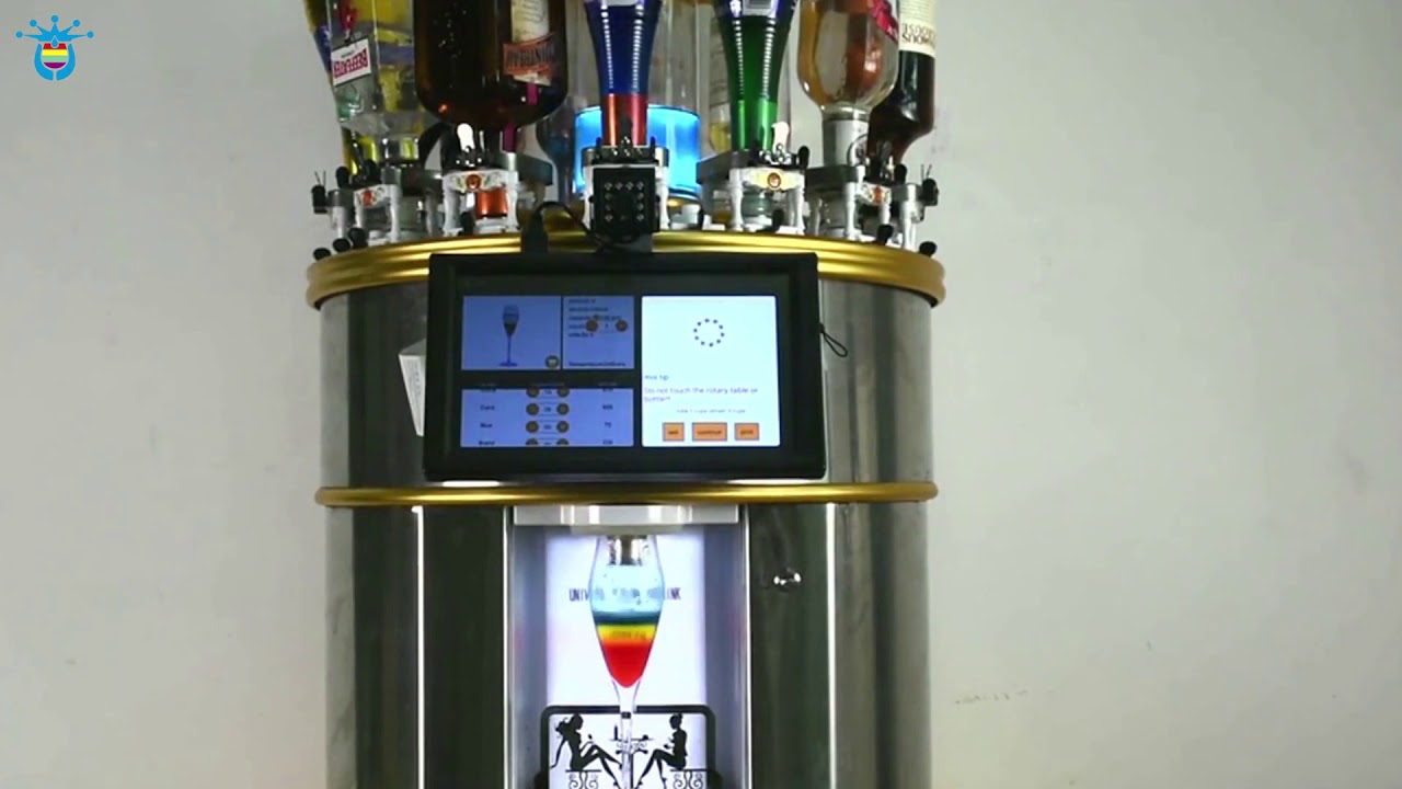 Automatic cocktail machine to make rainbow cocktails - YouTube