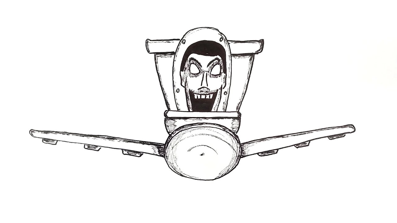 How to Draw Skibidi Toilet Kamikaze Airplane - YouTube