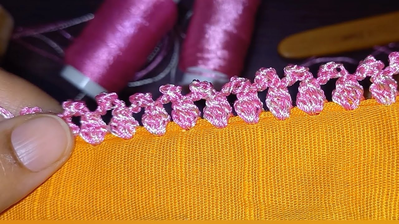 How to make Easy crochet pattern/crochet lace design for dupatta neck ...