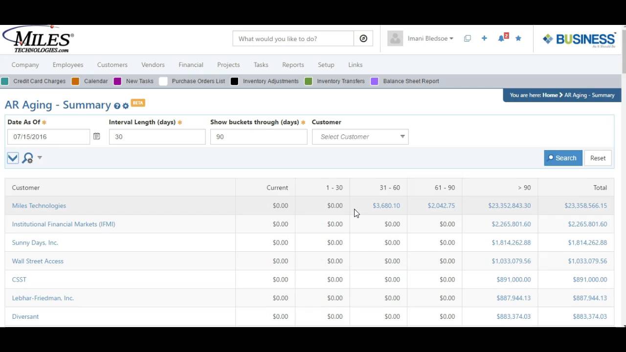 Working with AR and AP Aging Reports - YouTube
