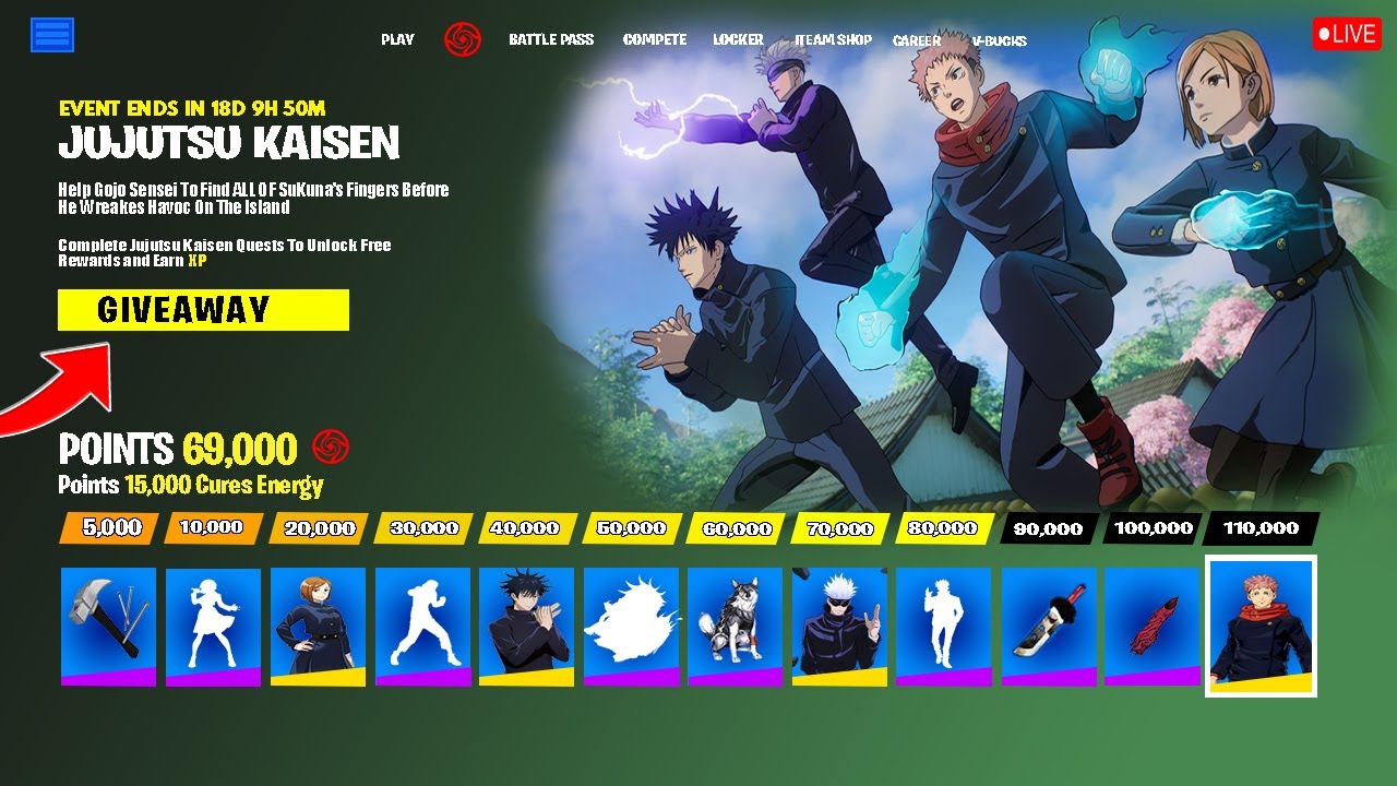 Fortnite X Jujutsu Kaisen SKINS Are Here | NEW Fortnite Update V25.30 ...