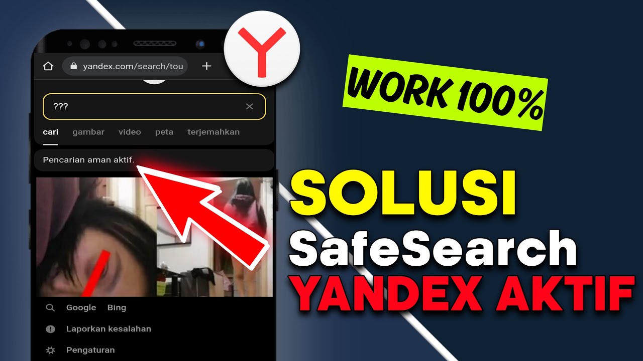 Cara mengatasi pencarian aman aktif di yandex work 100% - YouTube