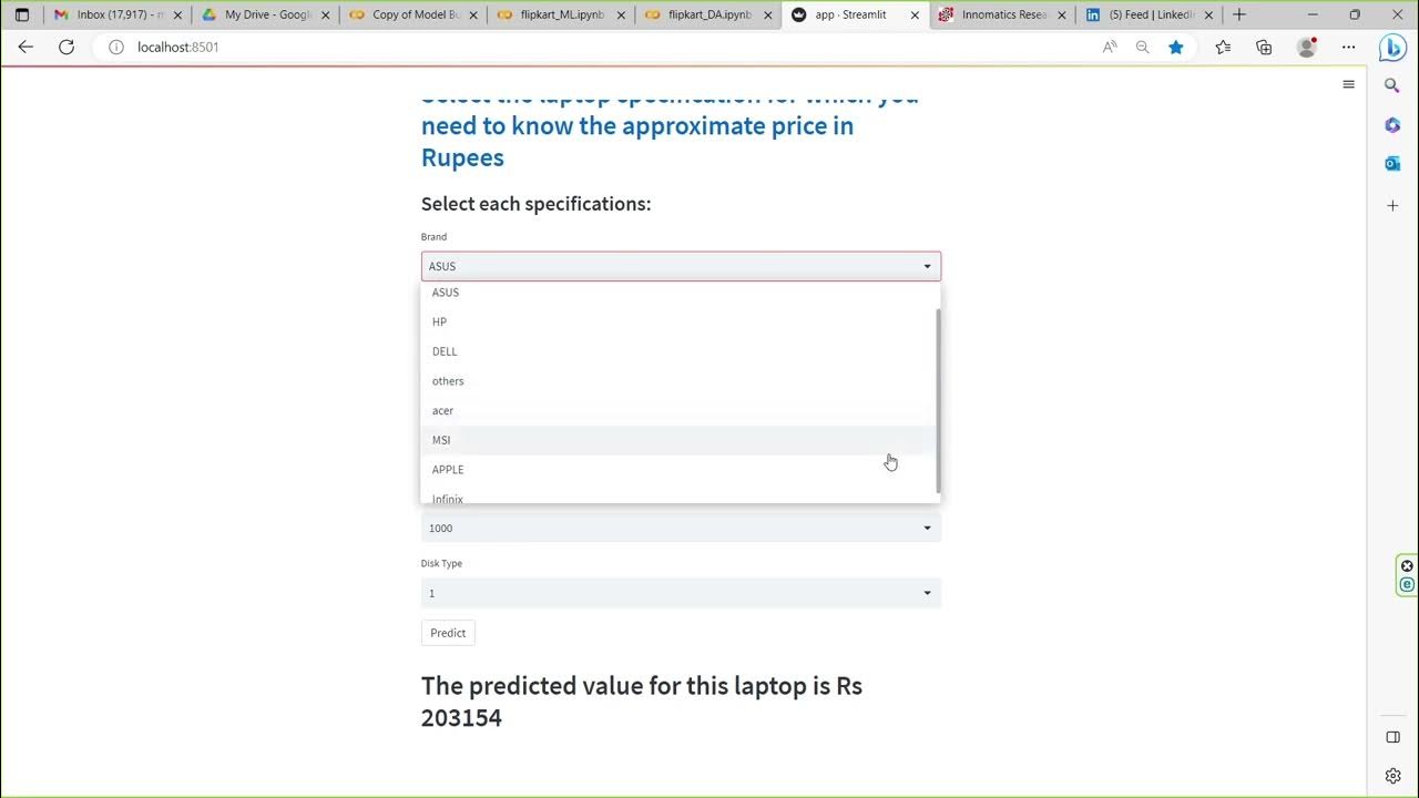 Laptop Price Prediction Streamlitpythonpickle Youtube