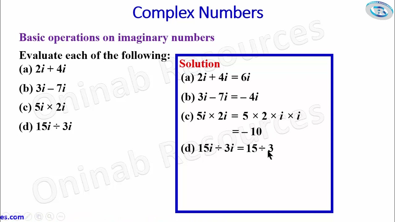 The Complex Numbers - Youtube