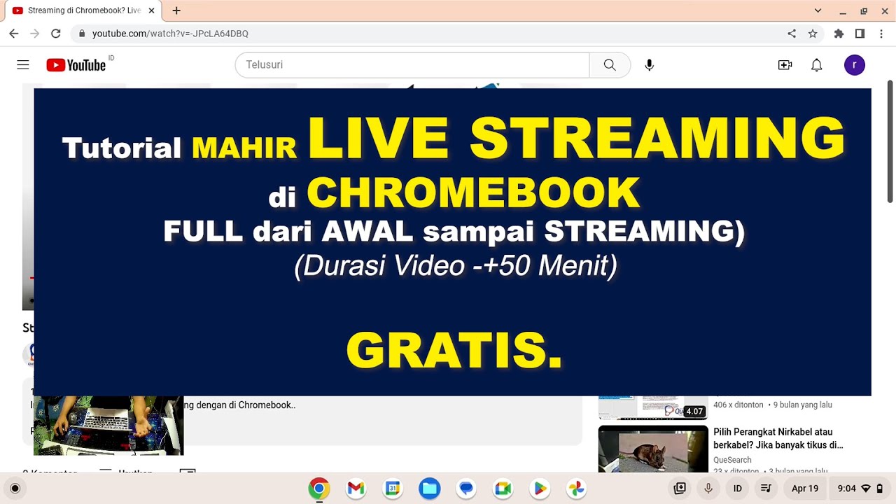 Tutorial Live Stream Youtube Gratis (Layar, Kamera, Scene) di Samsung Chromebook 4 dari NOL ...