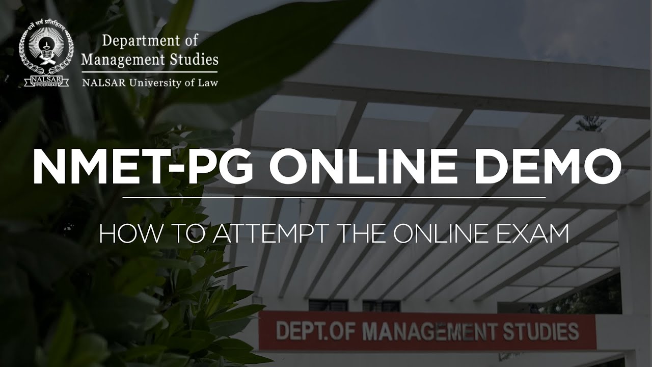 Online MCQ NMET Exam Demo Video - YouTube
