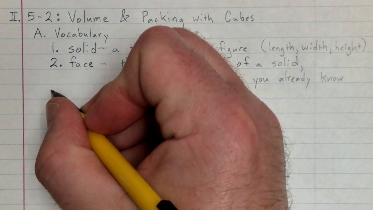 Lesson 5-2: Volume & Packing with Cubes - YouTube