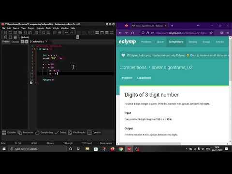 "Digits of 3-digit number" in C programming language. #Eolymp problem 8599. - YouTube