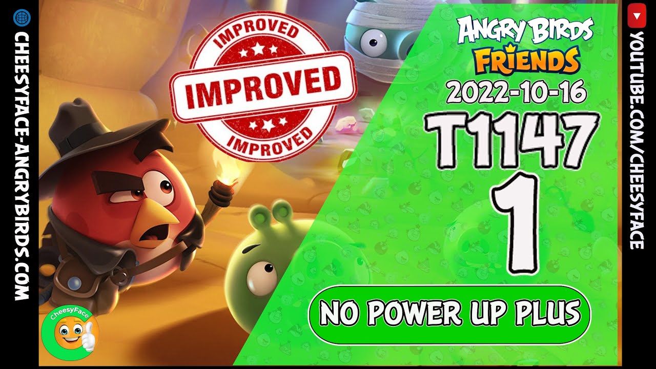 Angry Birds Friends Improved Score Level 1 Tournament 1147 NO Power UP ...