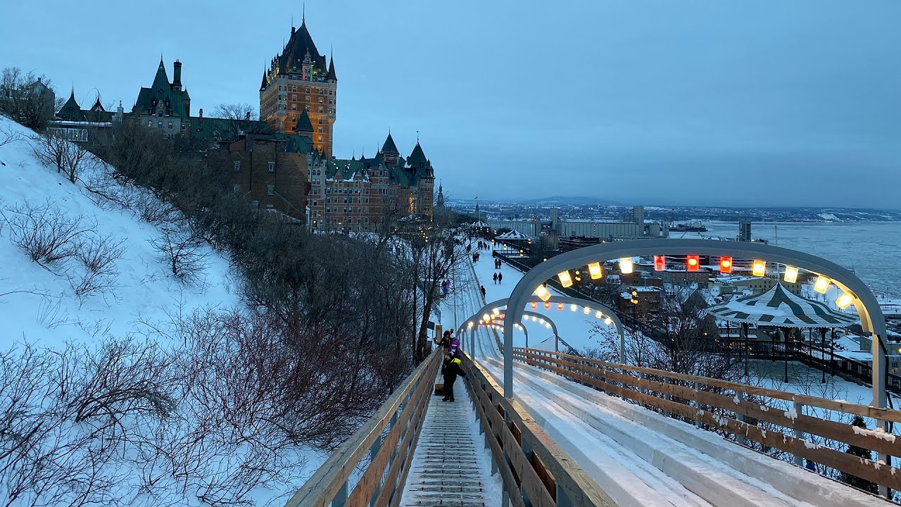 Giant Snow (Toboggan) Slide - Wooden Sled - Le Château Frontenac ...
