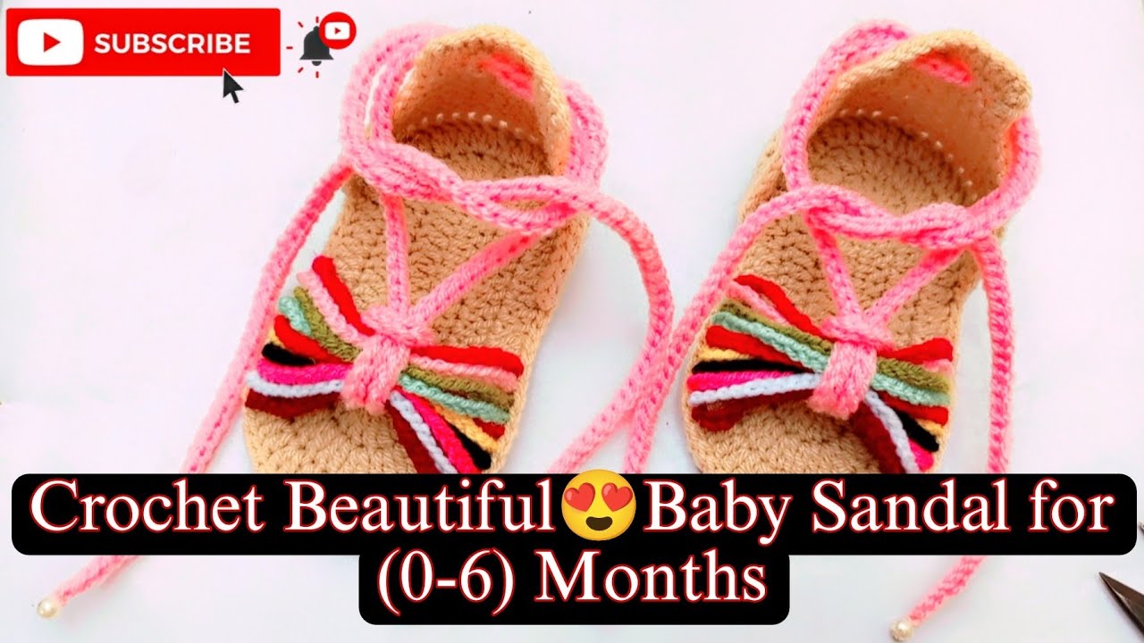 How to Crochet Beautiful Baby Sandal for 0-6 Months||Crochet Baby ...