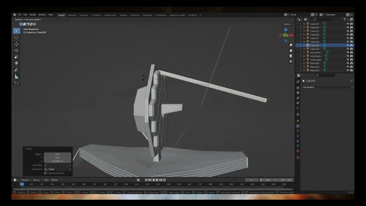 Modelling the James Webb Space Telescope in Blender - YouTube