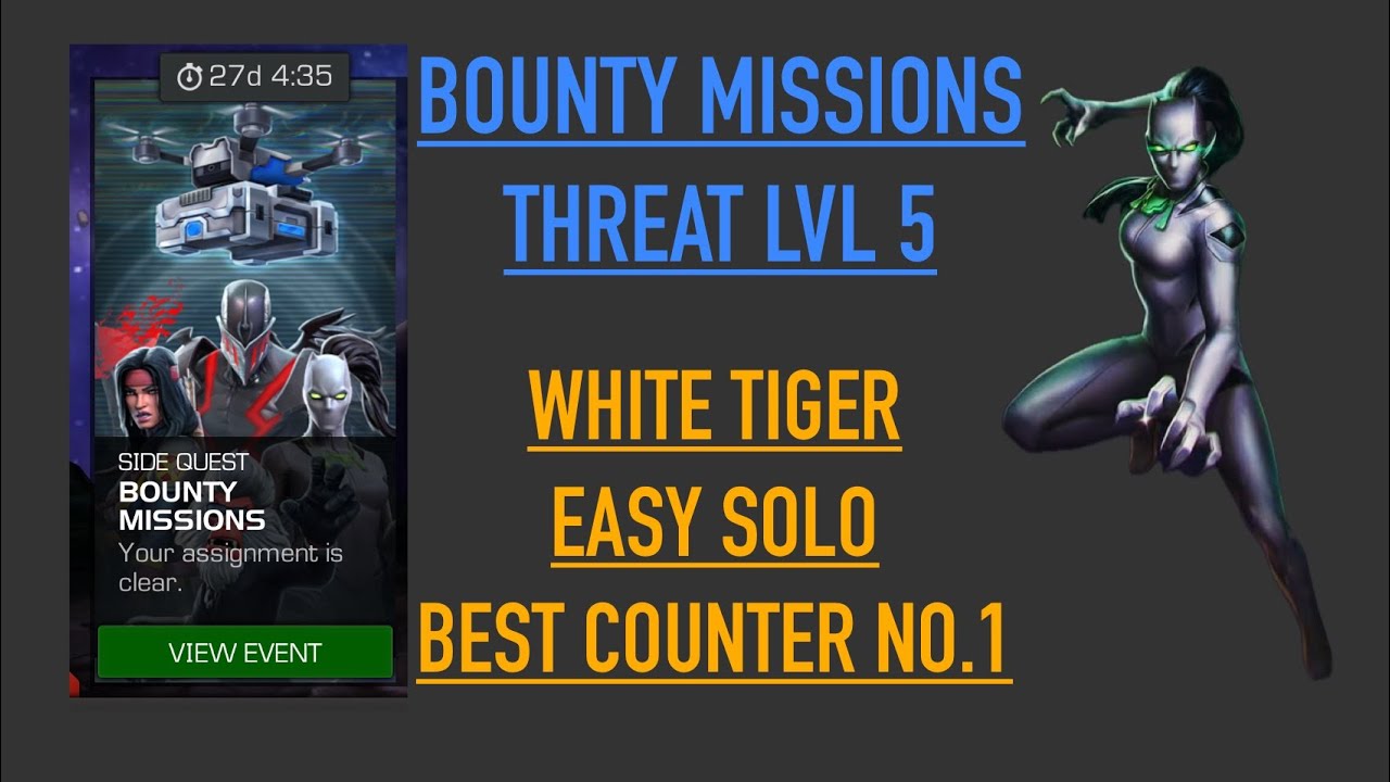 MCOC: Bounty missions, White tiger, easy solo, best counter, threat ...