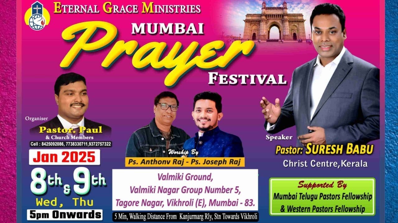 Mumbai Prayer Festival | Pastor Suresh Babu |Anthony raj, Joseph Raj ...