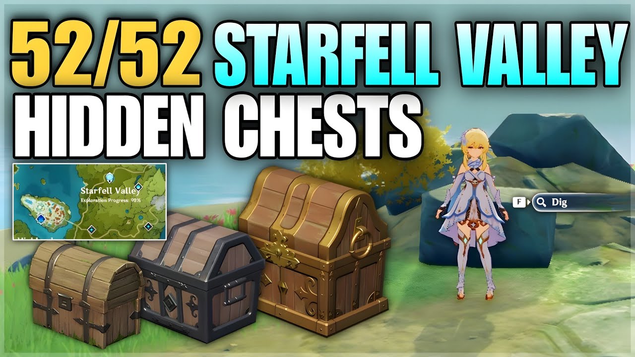 All Secret/ Hidden Chests in Starfell Valley 100 Exploration Hidden ...