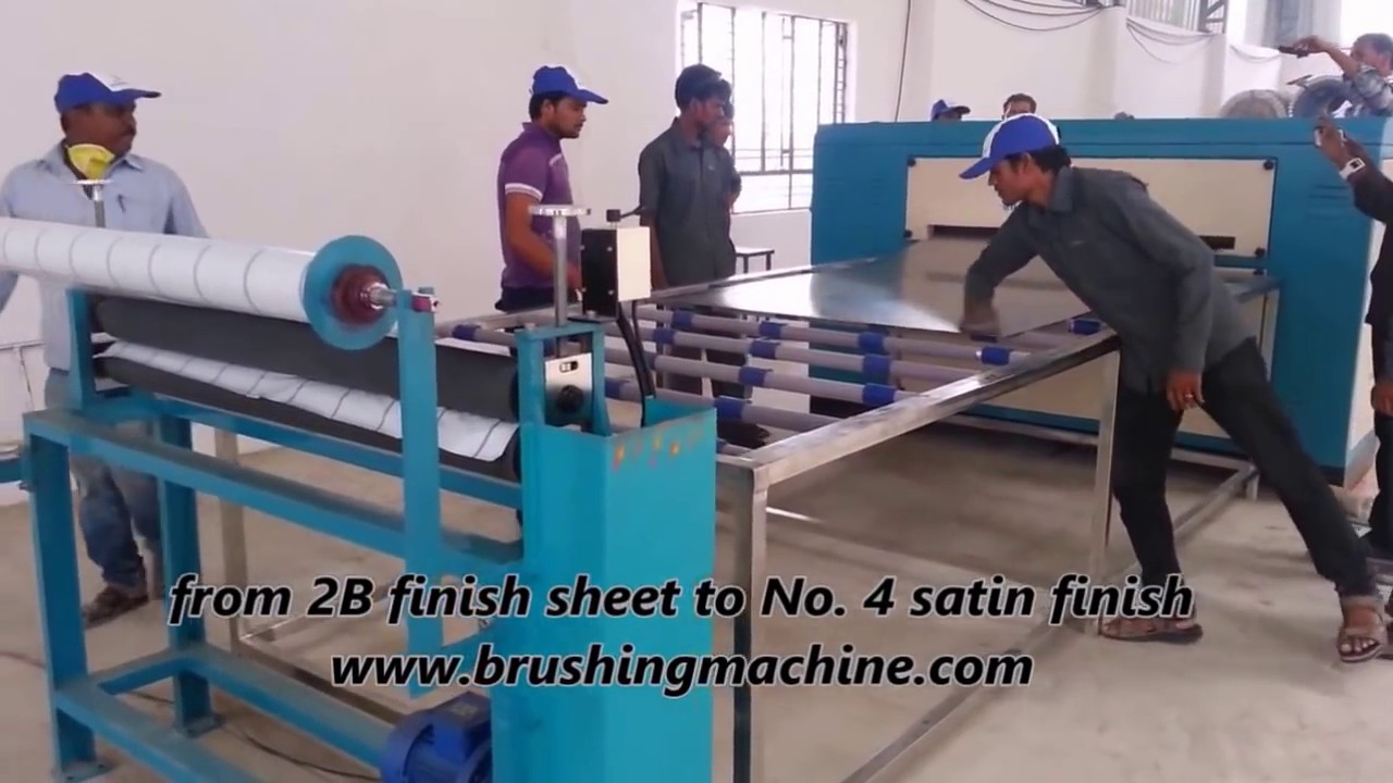 Stainless steel sheet polishing single head brushing machine - YouTube