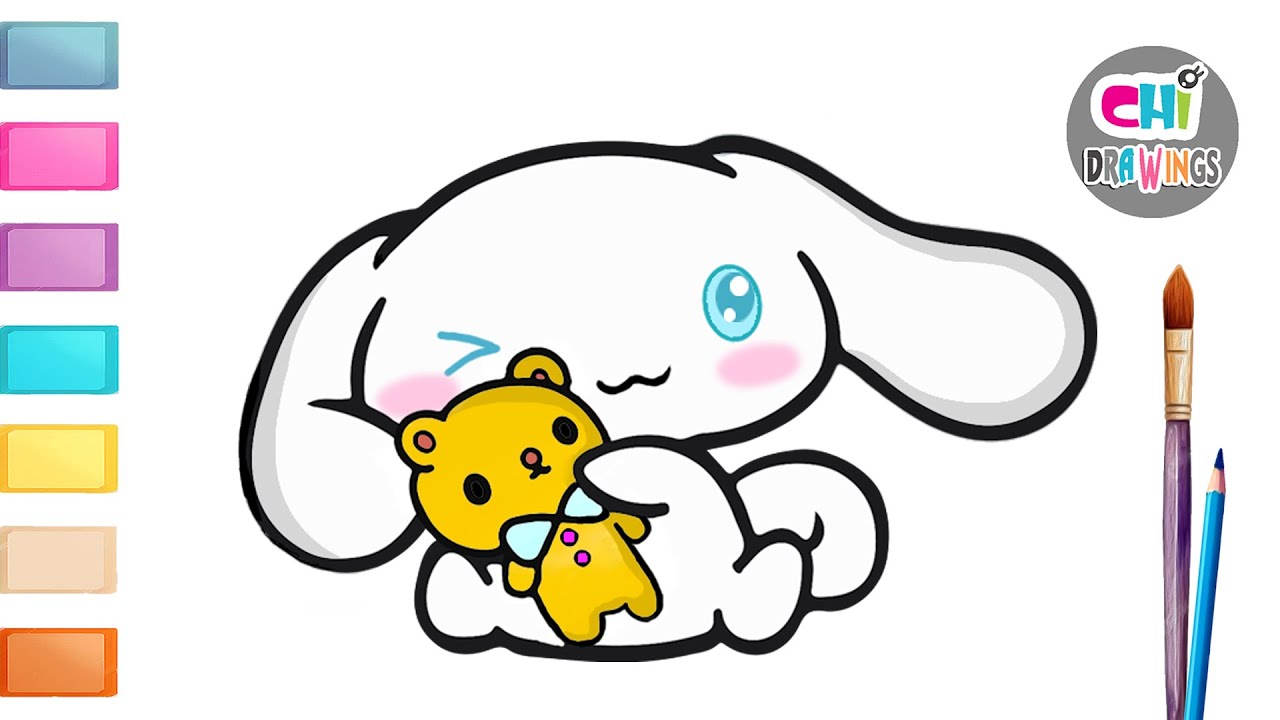 Drawing Cinnamoroll Holding a Teddy Bear | Cinnamoroll drawing | cute ...