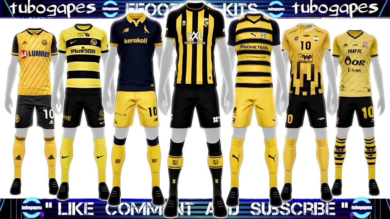 Best Yellow Black Kits eDition eFootball 2024🔥 - YouTube