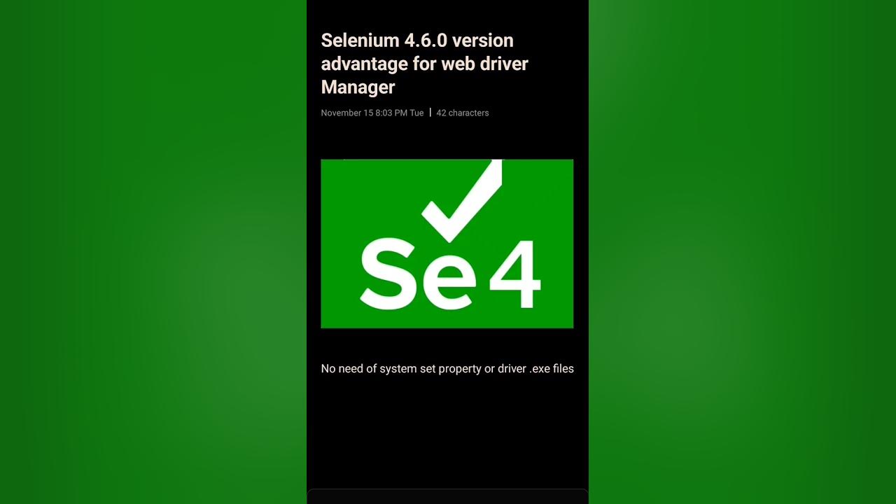No Need For Driver Exe Files And System Set Property In Selenium Selenium 4 6 0 Version Youtube