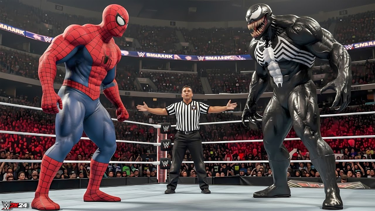 WWE 2K24 - SPIDERMAN VS VENOM | PS5 Gameplay - YouTube