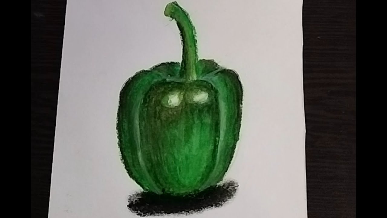 Easy Capsicum Drawing for kids| How to draw a Capsicum step by step ...