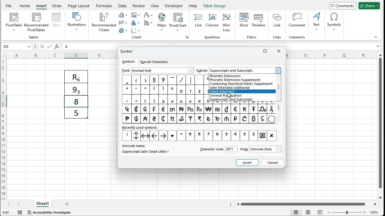 Add subscript in excel - YouTube
