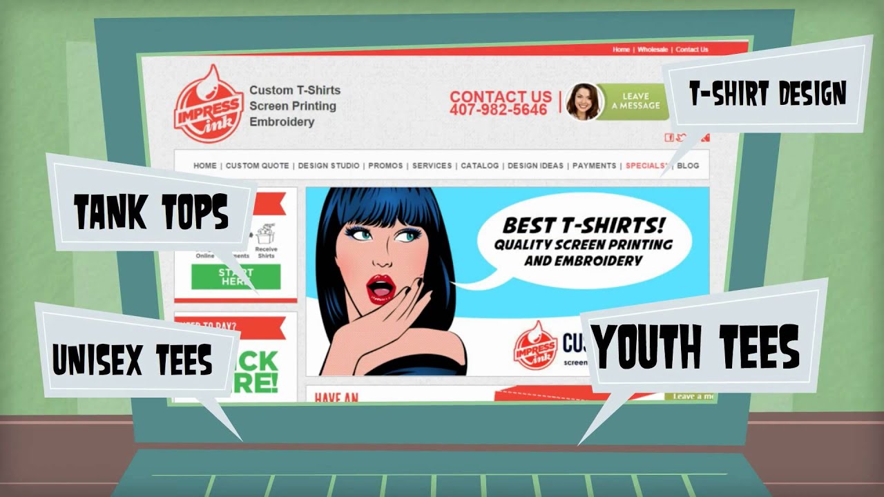 Impress Ink - Custom T-shirt Commercial - Orlando, Florida. - YouTube