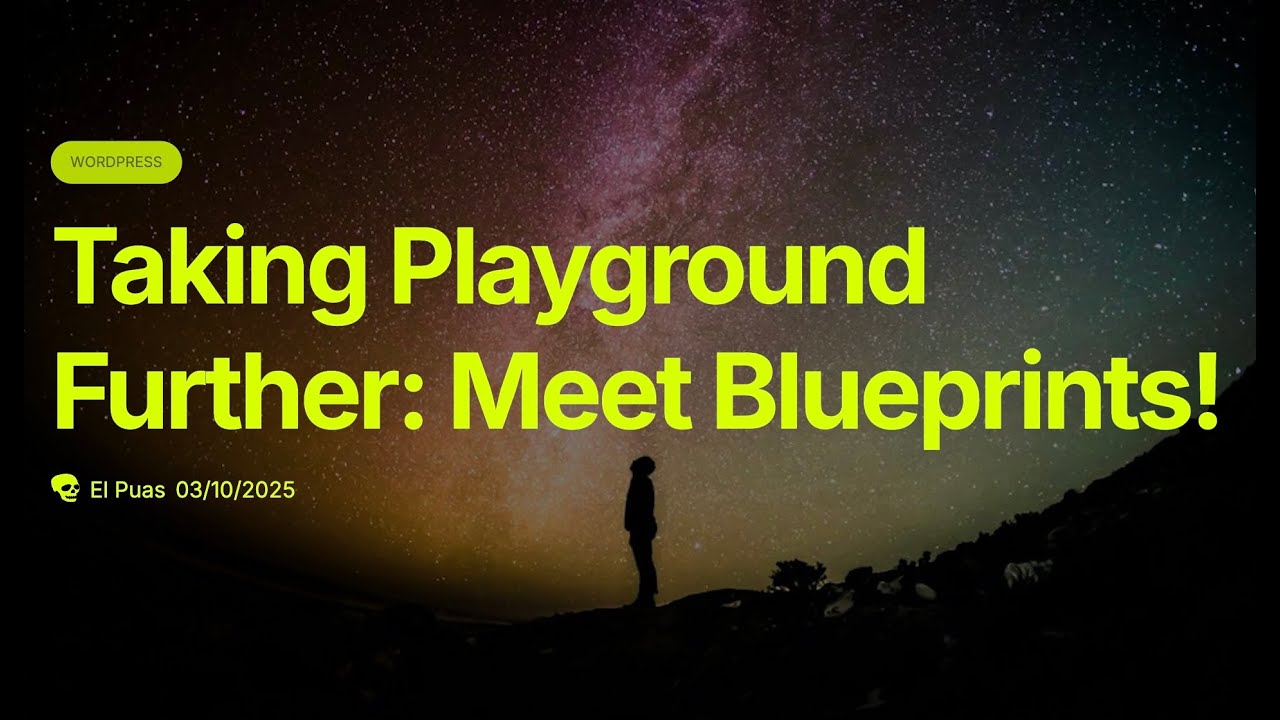 WordPress Playground - Blueprints - YouTube