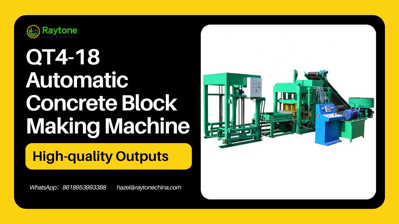 High Efficiency and Advanced QT4-18 Automatic Block Machine#brickmachine #brickmakingmachine ...