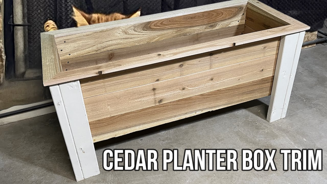 How i trimmed out my cedar planter box. - YouTube