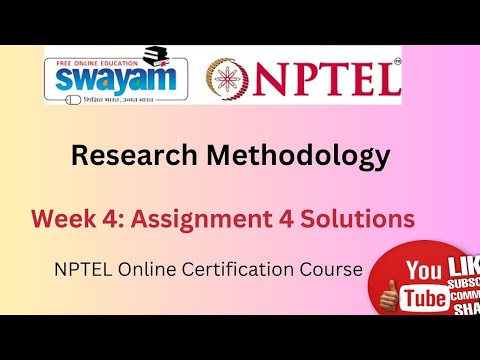 Research Methodology NPTEL assignment 04 week 04 #nptel - YouTube