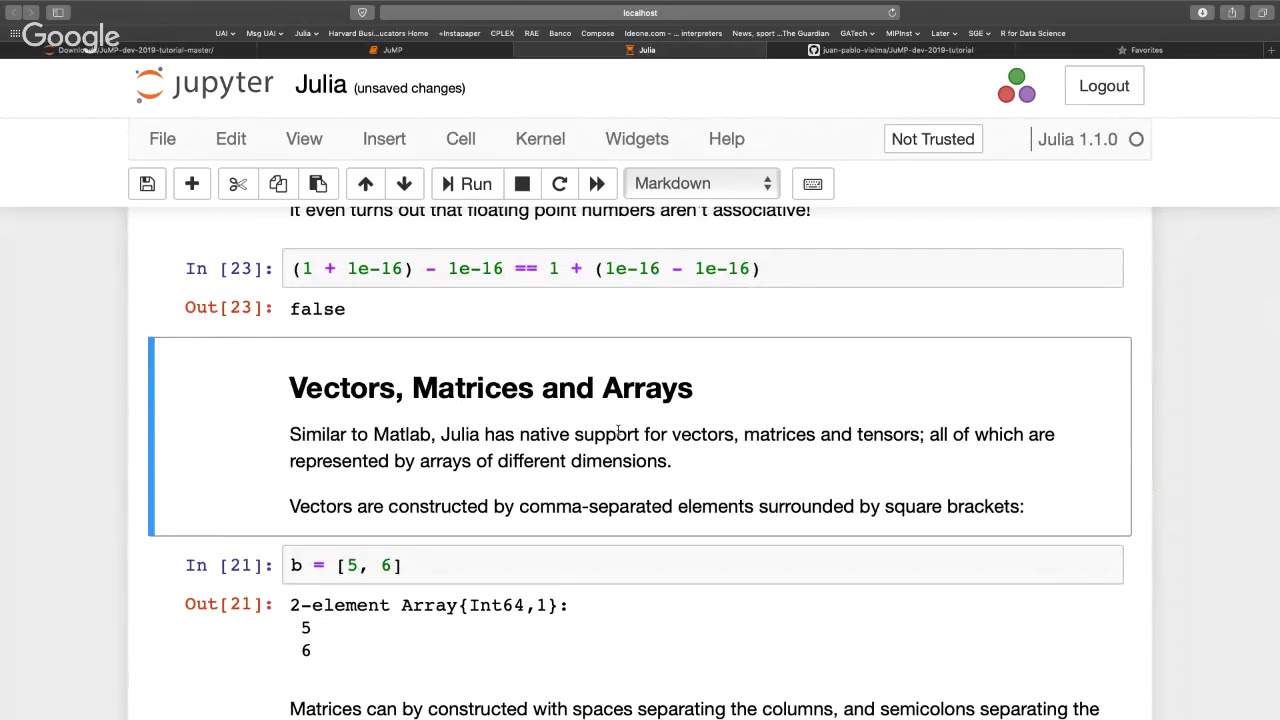 JuMP-dev 2019 | Juan Pablo Vielma | Introductory Tutorial on Julia and ...