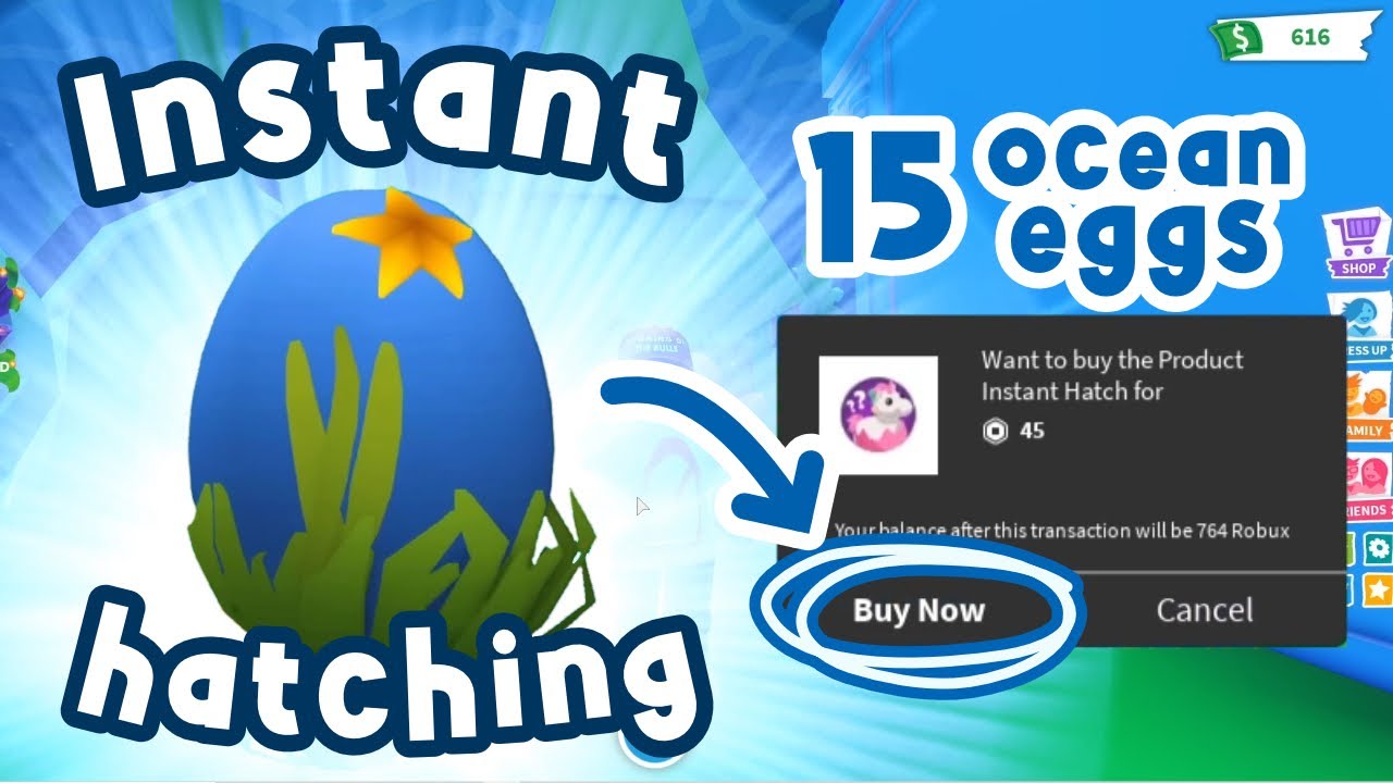 Instant Hatching 15 Ocean Eggs | ROBLOX Adopt Me - YouTube