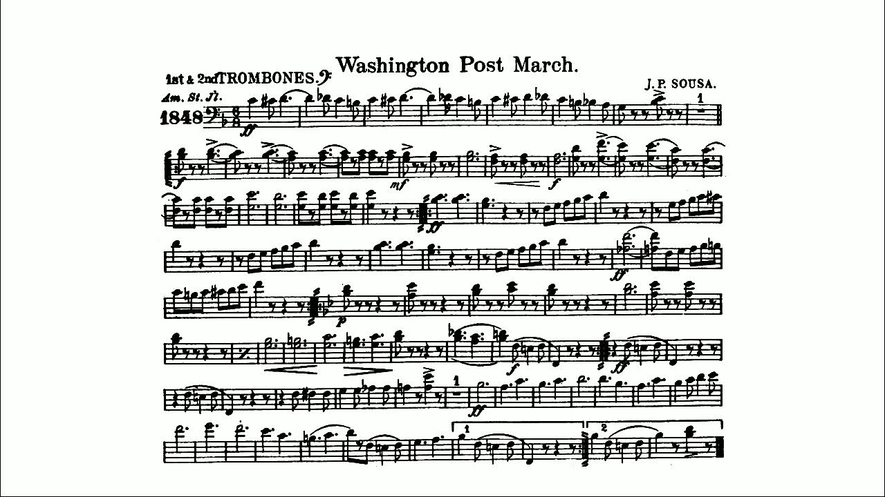 The Washington Post March Sheet music for 1st and 2nd Trombone - John ...