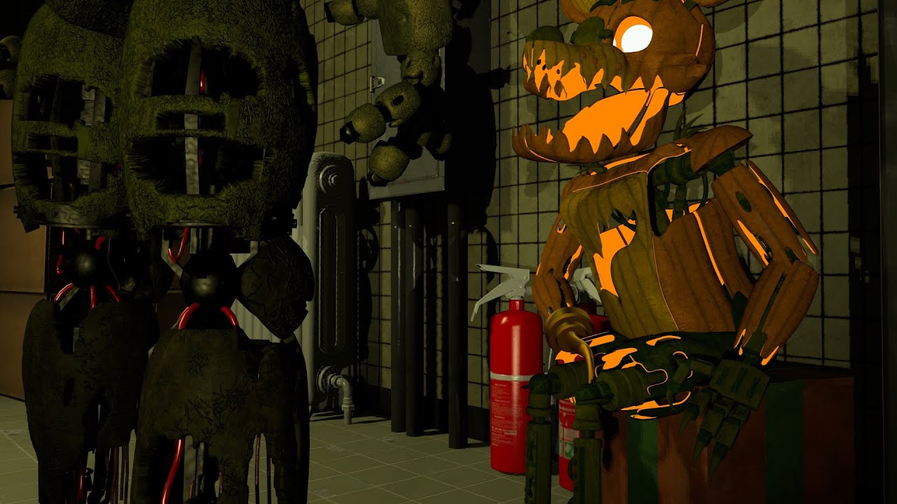 SFM/FNAF: Springtraps encounter with Pumpkin Foxy - YouTube