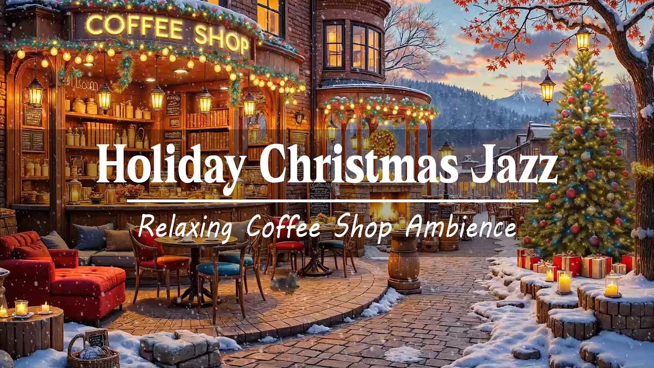 Relaxing Outdoor Christmas Jazz Coffee Shop - Cozy Christmas Jazz With ...