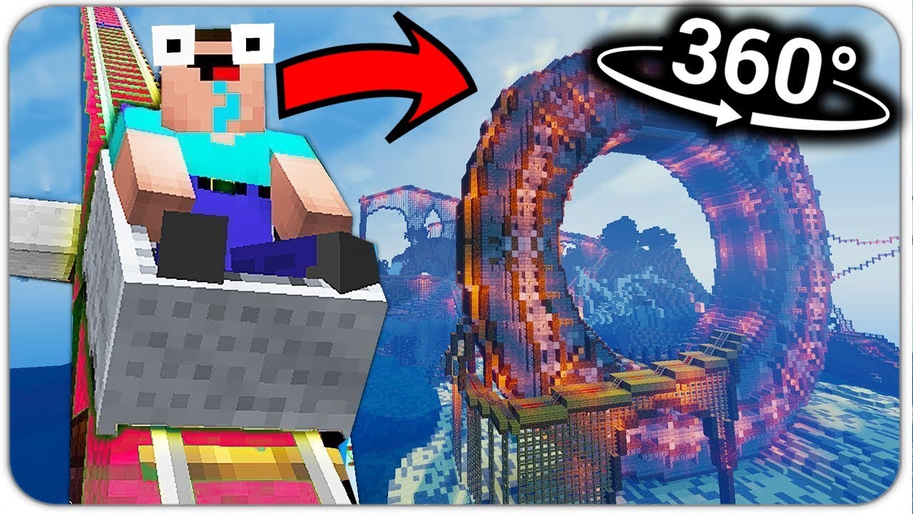 Minecraft [VR] 360° 4K 50 Fps - NOOB on a ROLLER COASTER in VIRTUAL ...