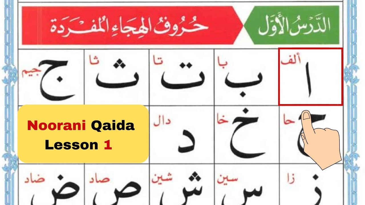 Qaida Noorania lesson 1 Alif Baa Taa | Arabic Alphabet | Arabic ...