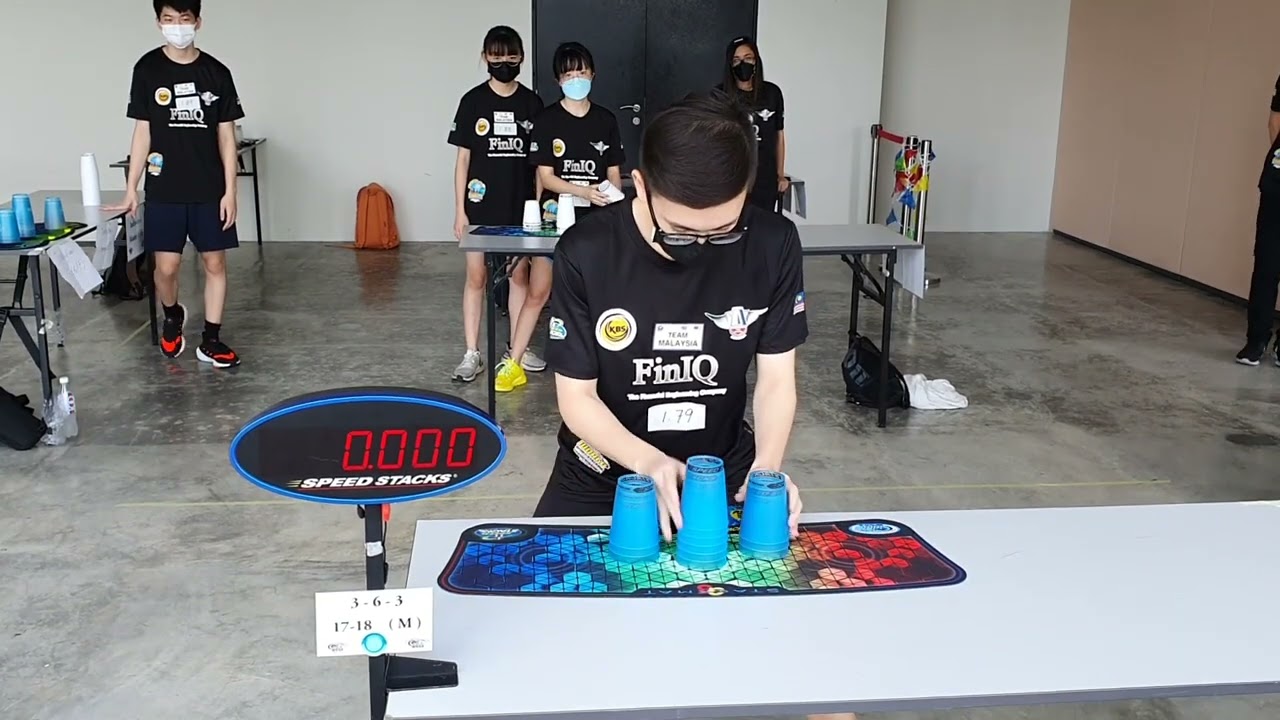Male Individual 3-6-3 Sport Stacking World Record 1.819 (Chan Keng Ian ...