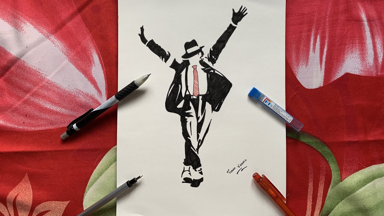 Drawing Michael Jackson | Very easy step by step work - YouTube