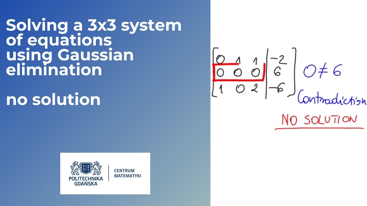 Linear algebra - Solving a 3x3 system of equations using Gaussian ...